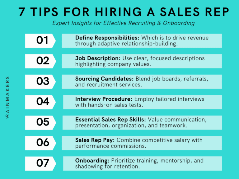 7 Expert Tips For Hiring a Sales Rep | Rainmakers